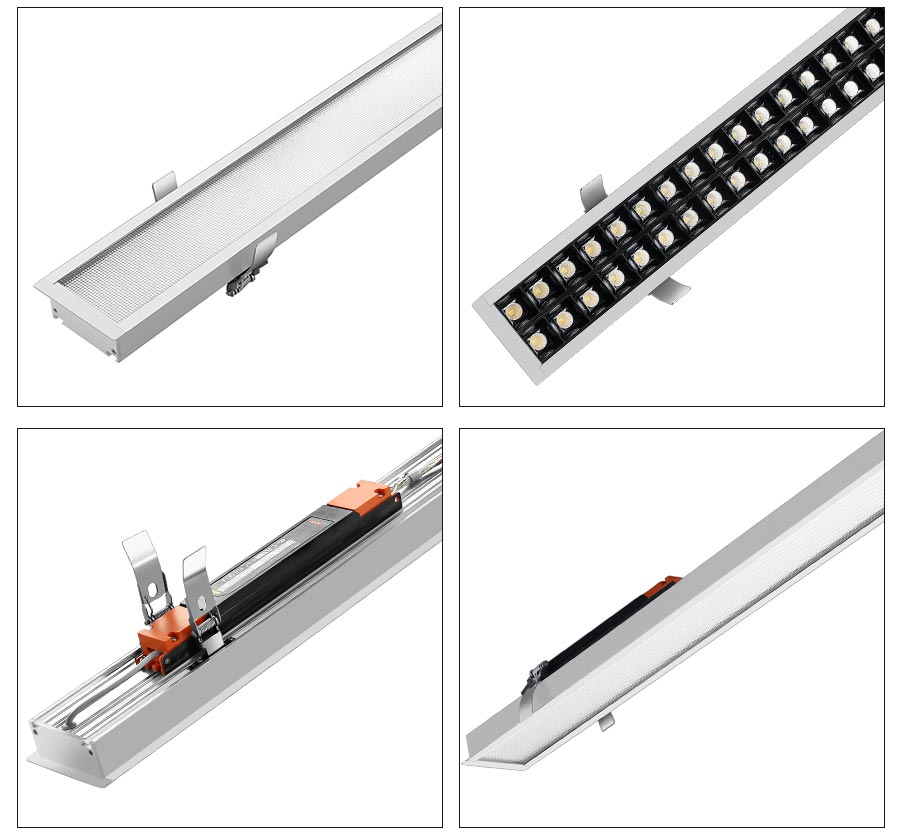 Contemporary Ceiling Light Linear Plastic Led Led