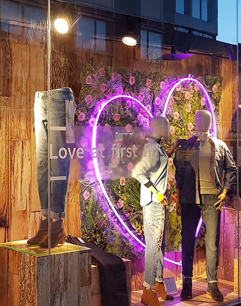 Neon Lighting for Brand Window Dispay\M&S Neon Lighting Window Display